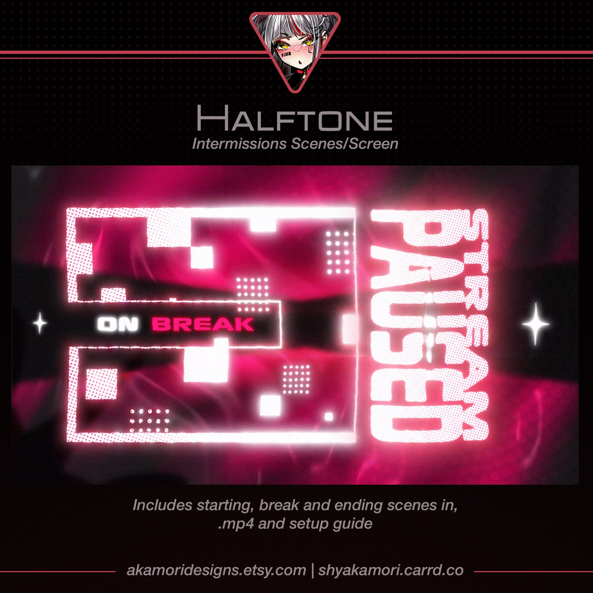 Pink Red Halftone Themed Intermission Scenes Animated Tech, Digital ...