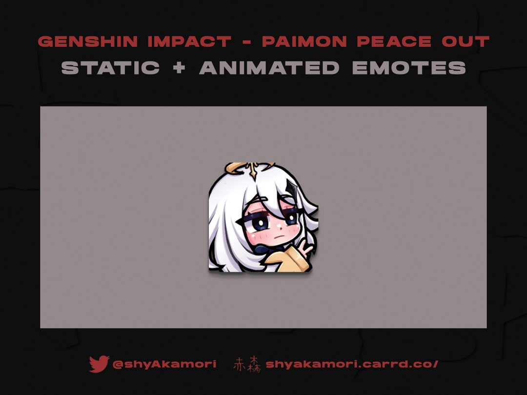 Static and Animated Emotes Pack | Paimon Peace Out | Twitch, Discord ...