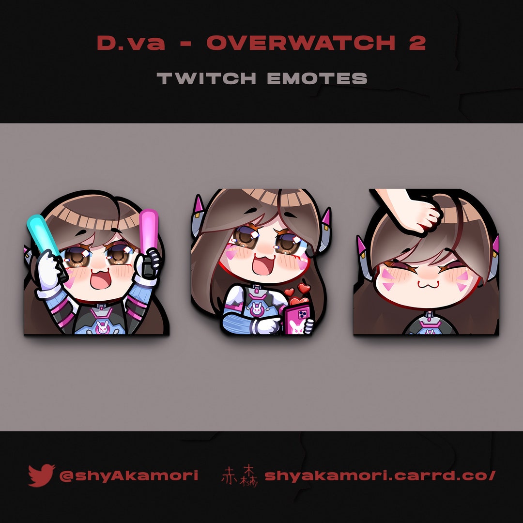 D.va - Overwatch 2 Twitch Emotes Pack | 3 D.va OW2 Expressions for ...