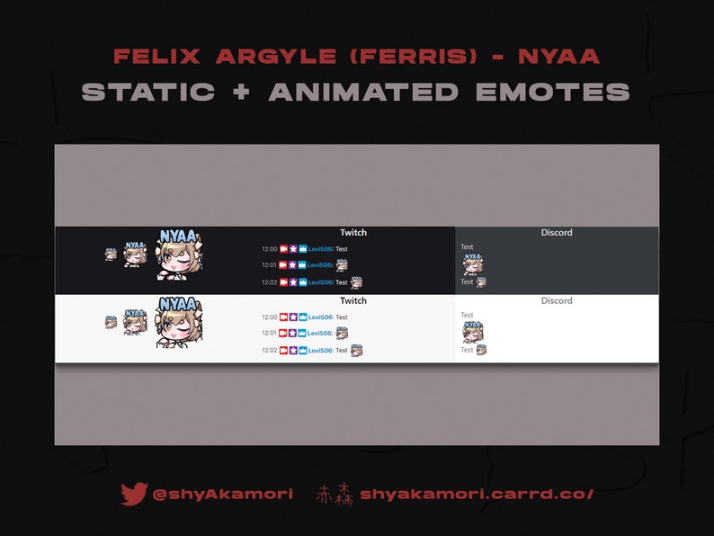 Static and Animated Emotes Set | Felix Argyle / Ferris - Nyaa Emote ...