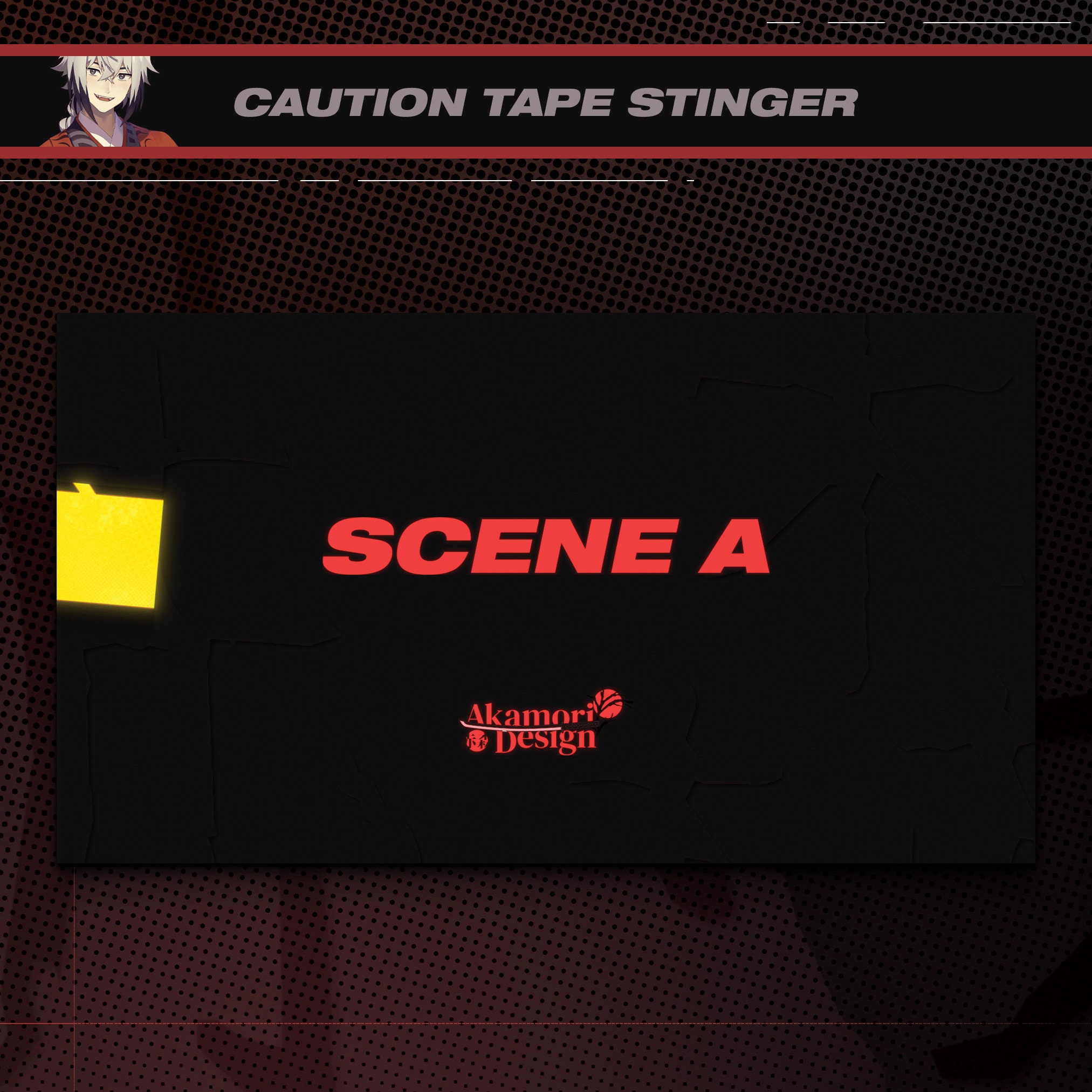Caution Tape Stinger Transition | Futuristic, Cyberpunk OBS Scene ...