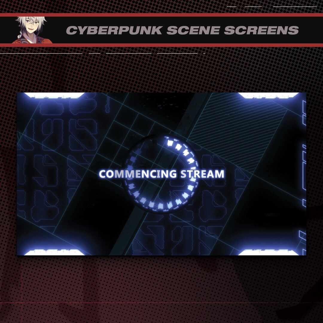 Blue Cyberpunk Themed Stream Screens | Animated Techy, Digital ...