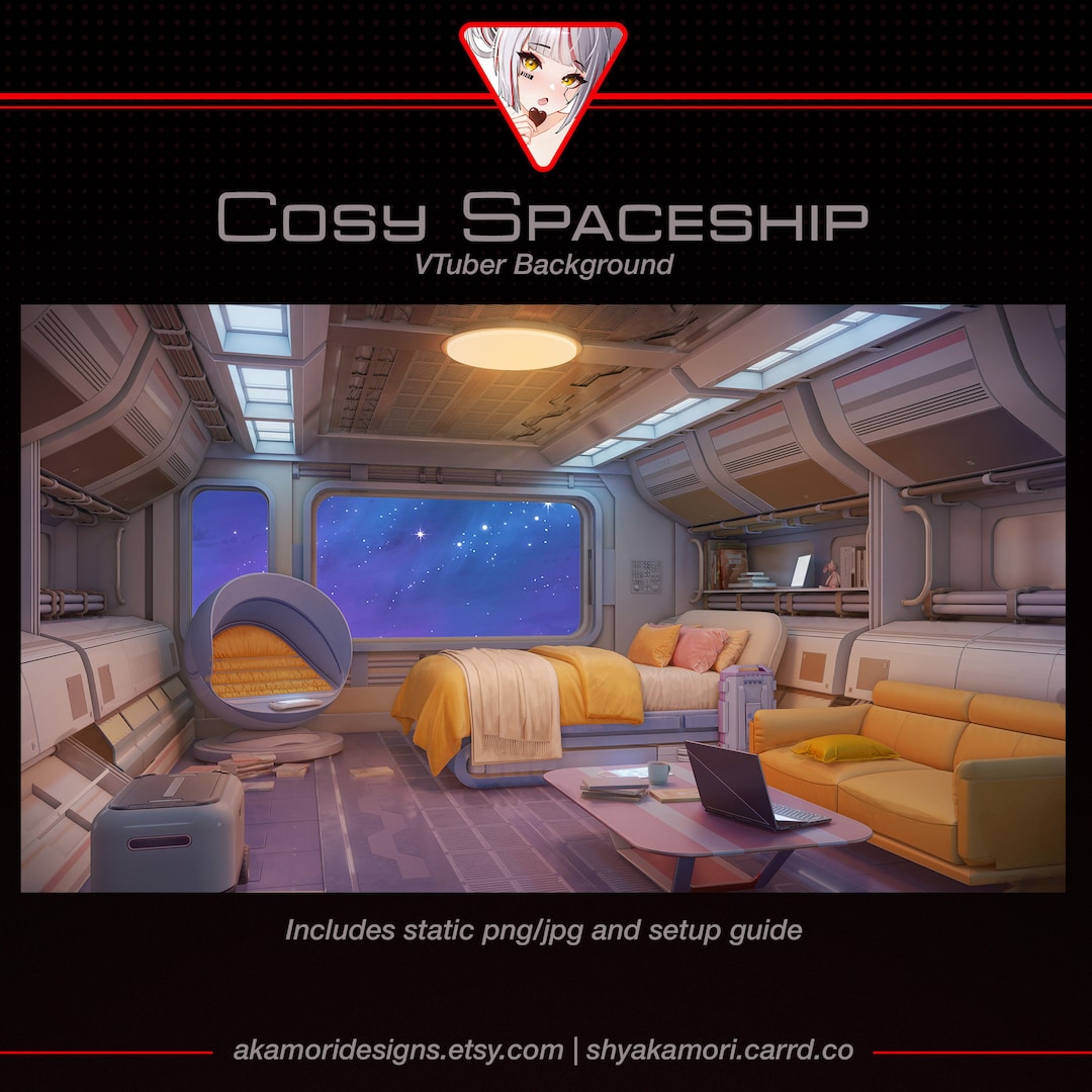 Cosy Spaceship Background for Vtuber, Ambient Bedroom, Night in Space ...