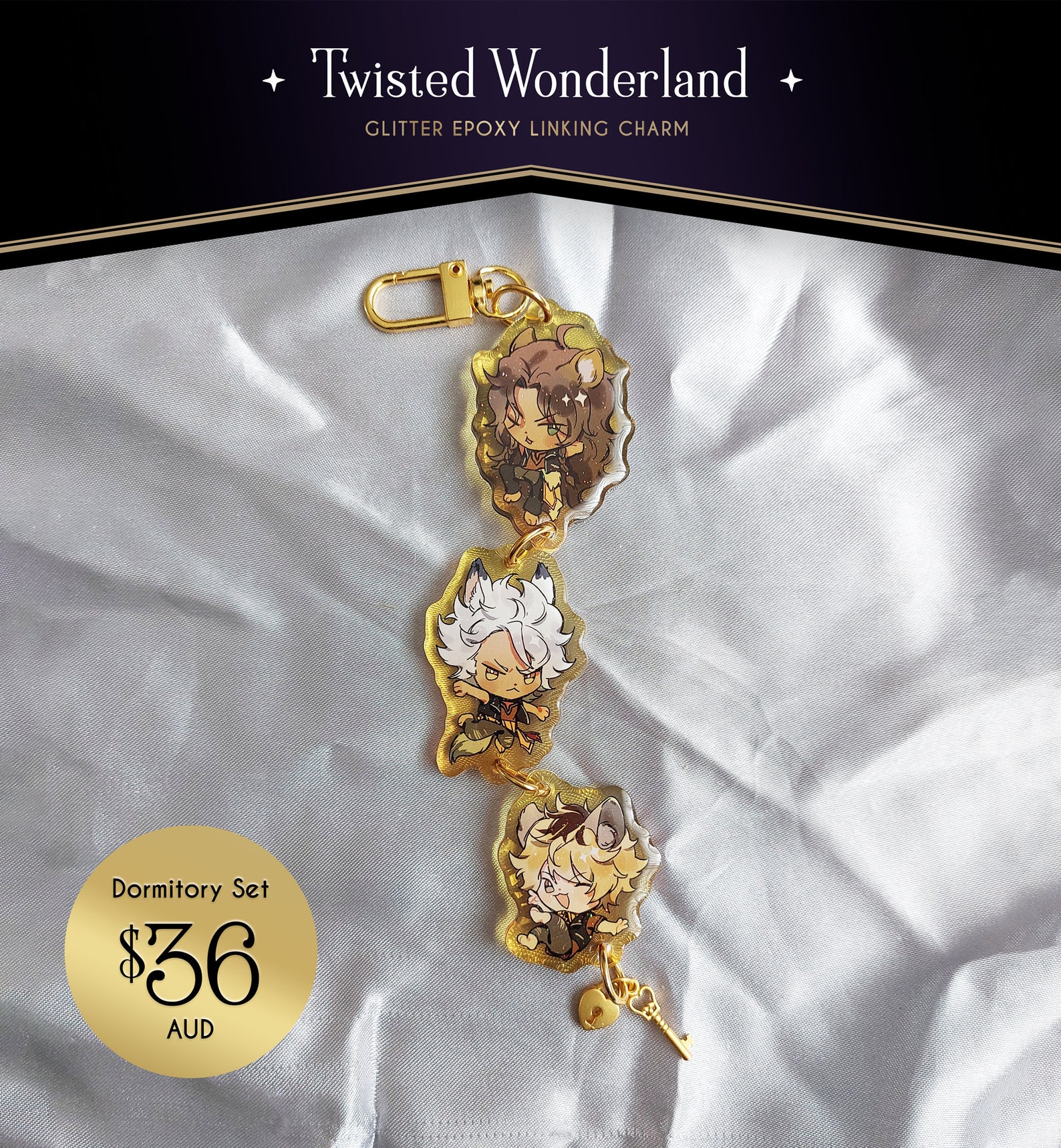 Twisted Wonderland Linking Charms Keychain - Etsy