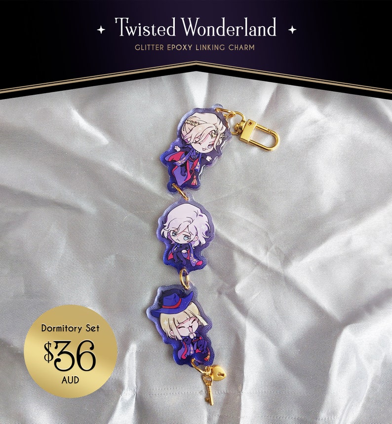 Twisted Wonderland Linking Charms Keychain - Etsy