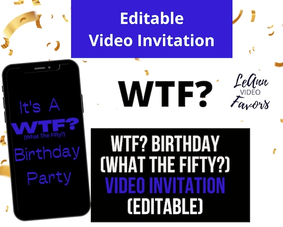 WTF Digital Invitation WTF Whos Turning Fifty Invite WTF - Etsy