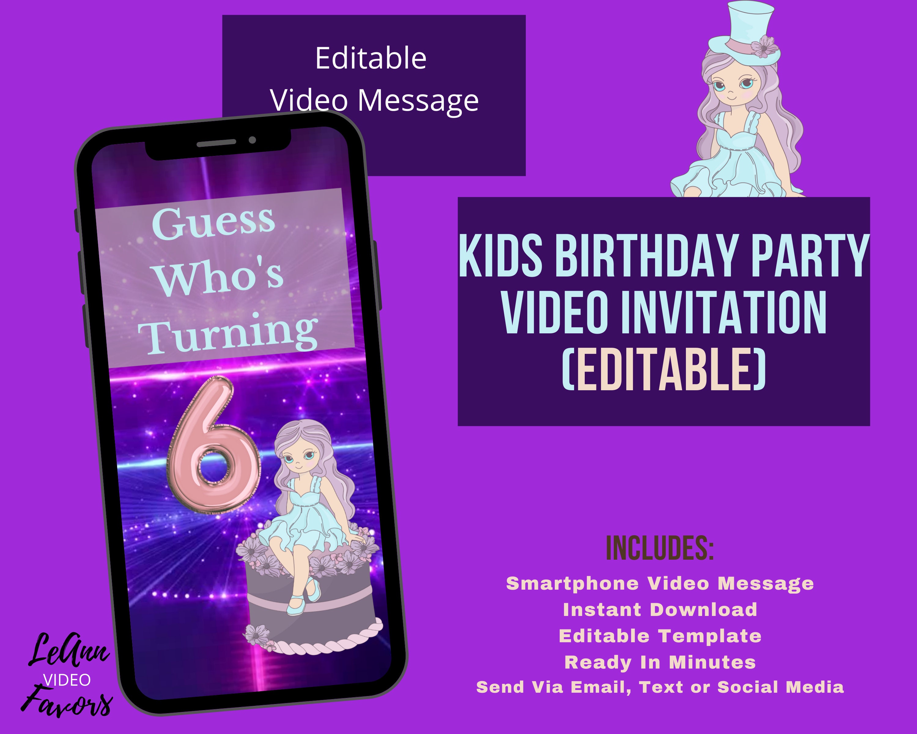 Kids Birthday Invitation, Kids Birthday Video Invitation, Kids ...