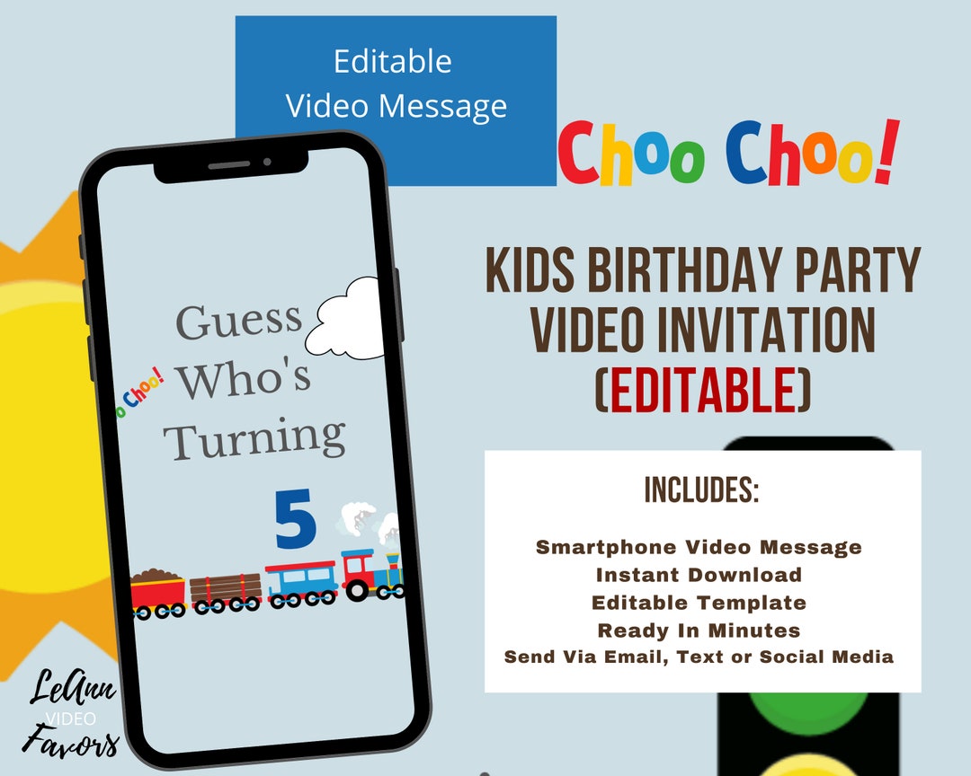 Kids Birthday Invitation, Kids Birthday Video Invitation, Kids ...