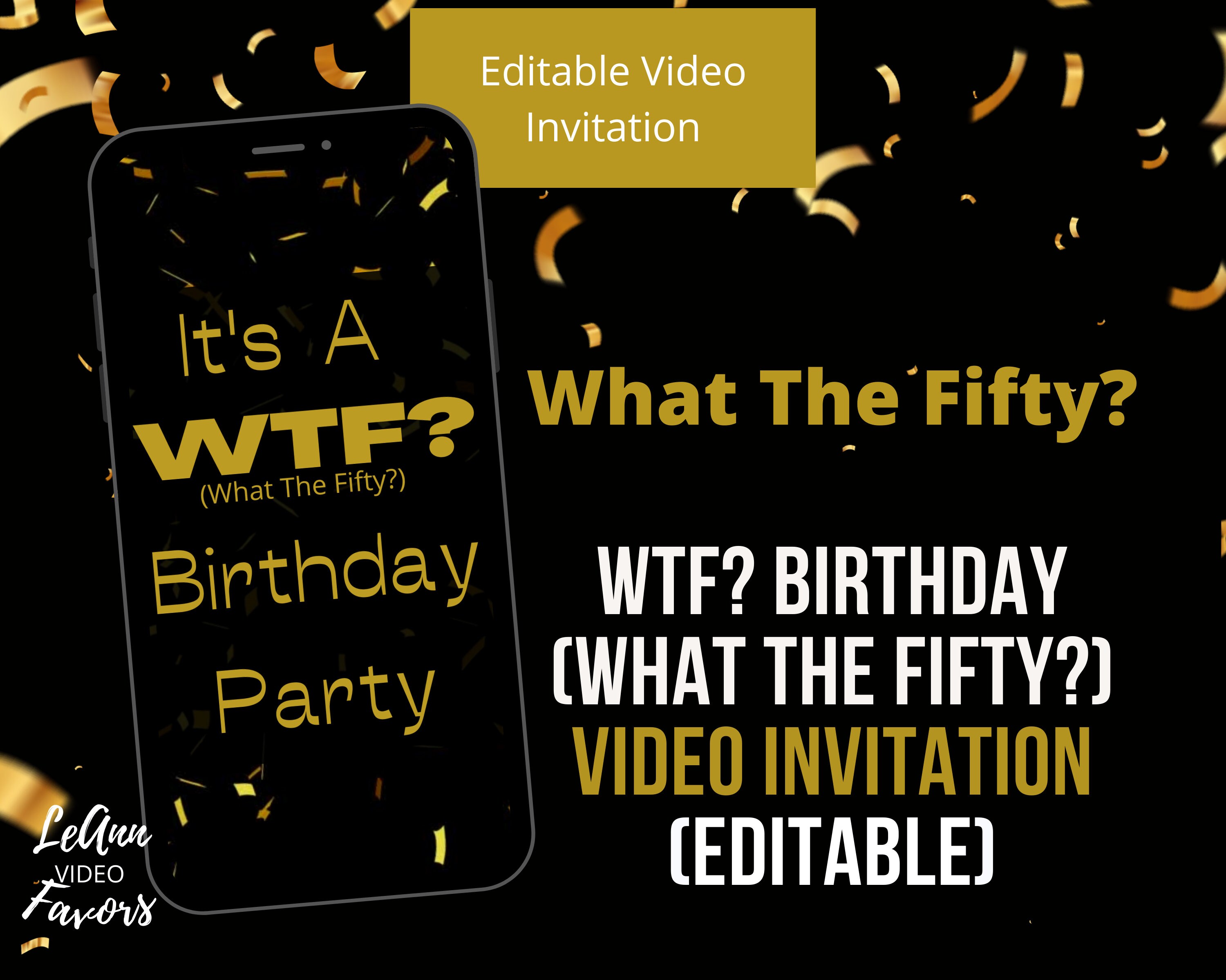 WTF Digital Invitation, WTF Whos Turning Fifty Invite, WTF Invitation ...