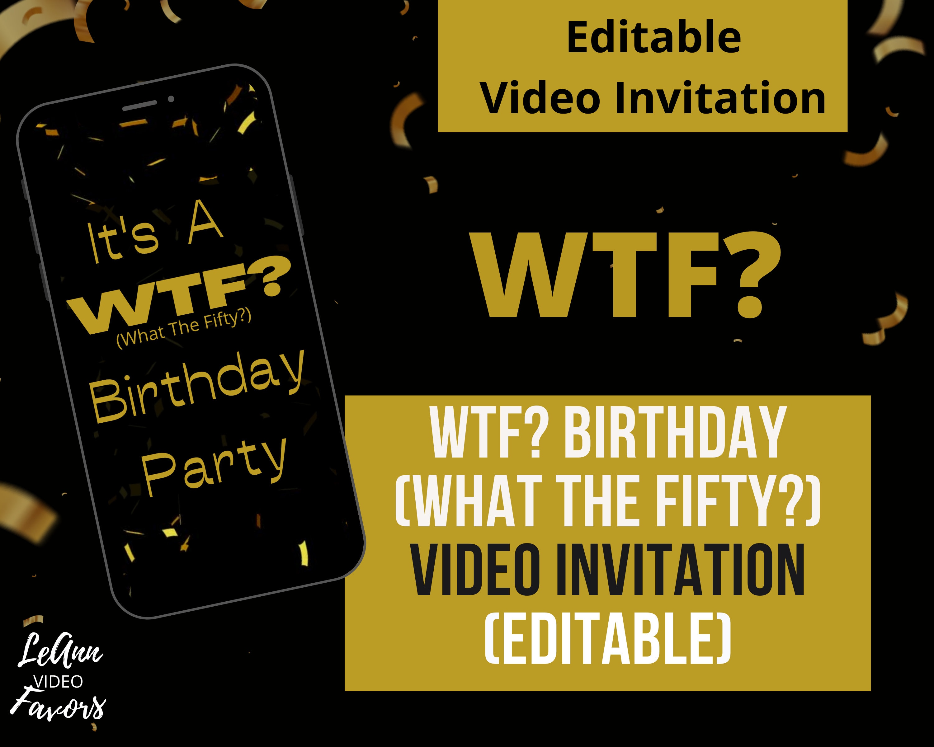 WTF Digital Invitation, WTF Whos Turning Fifty Invite, WTF Invitation ...