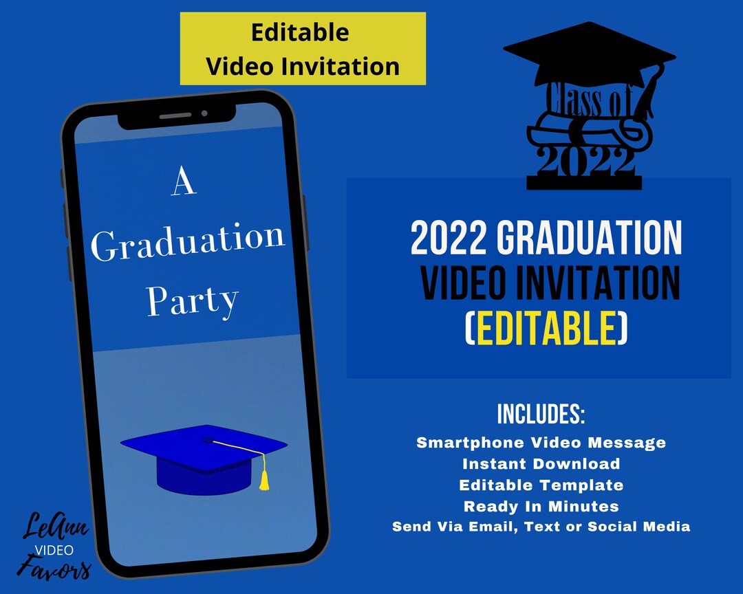 Editable Graduation Party Invitation, Class of 2022 Graduation Ceremony ...