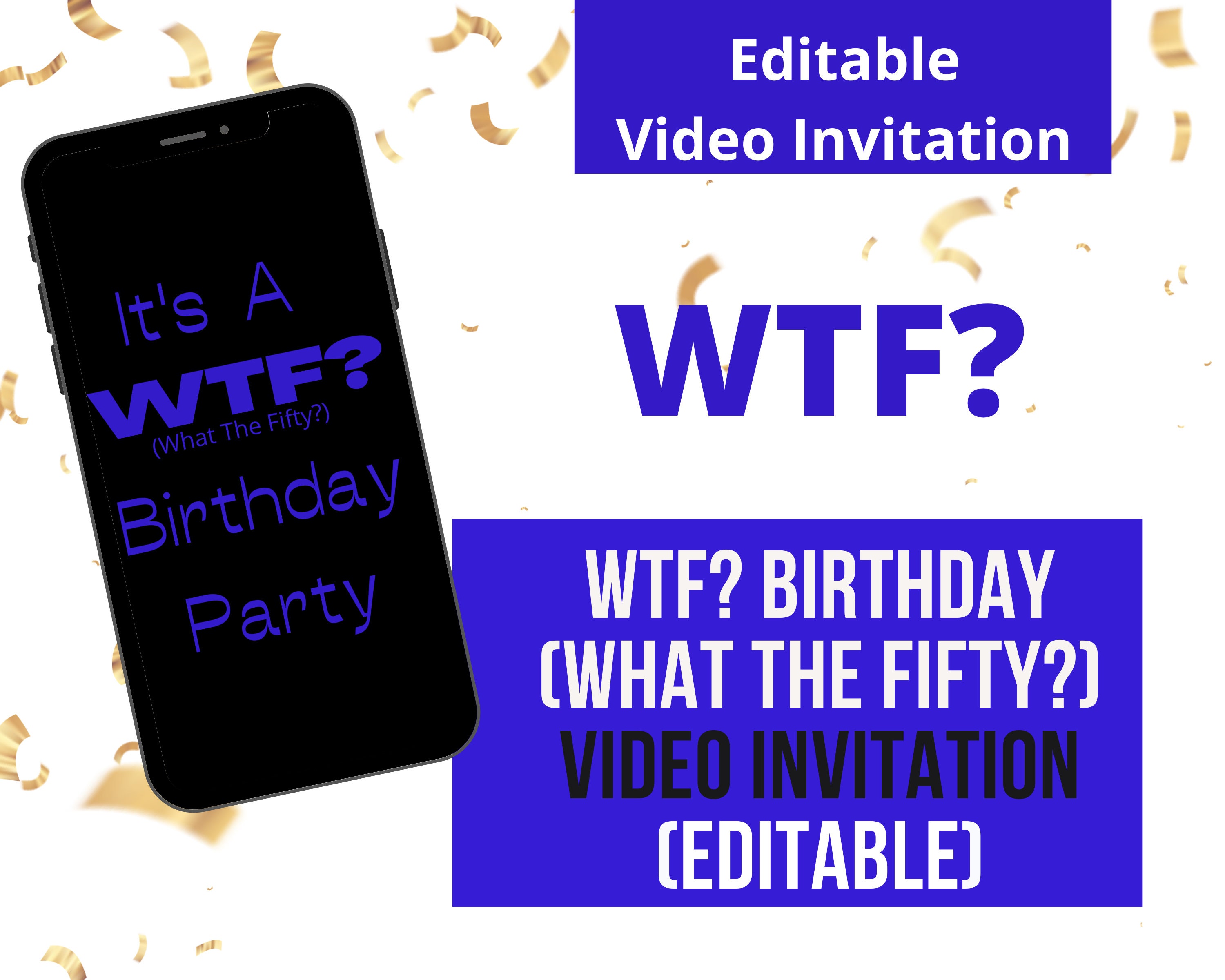 WTF Digital Invitation WTF Whos Turning Fifty Invite WTF - Etsy