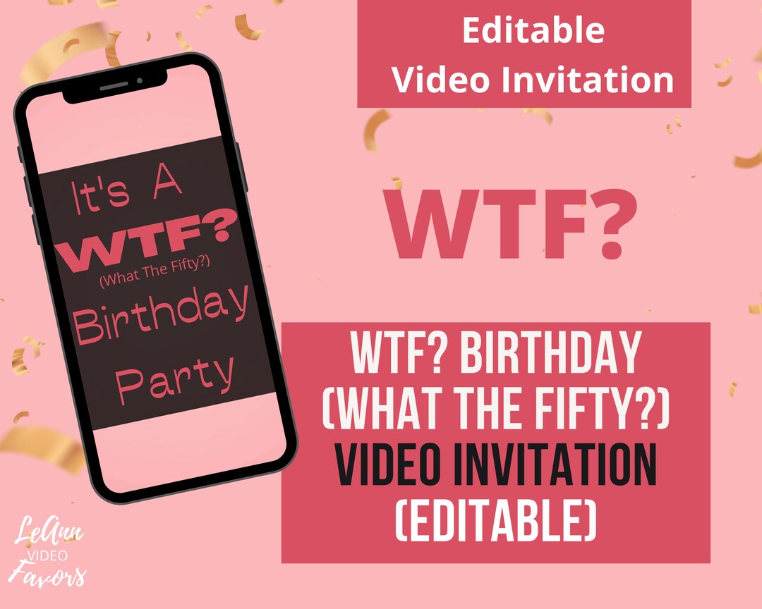 WTF Digital Invitation, WTF Whos Turning Fifty Invite, WTF Invitation ...