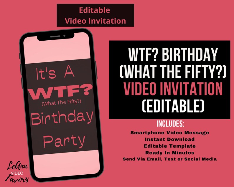 WTF Digital Invitation, WTF Whos Turning Fifty Invite, WTF Invitation ...