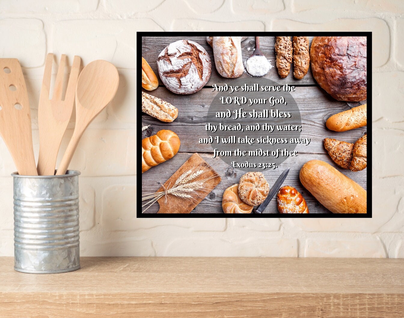 Christian Kitchen Signs Bread Wall Art Exodus 23 Christian Dining Room ...