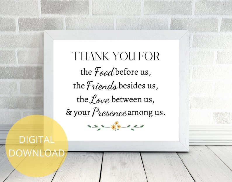 Kitchen Prayer Sign | Bless the Food Before Us | Christian Kitchen Wall ...