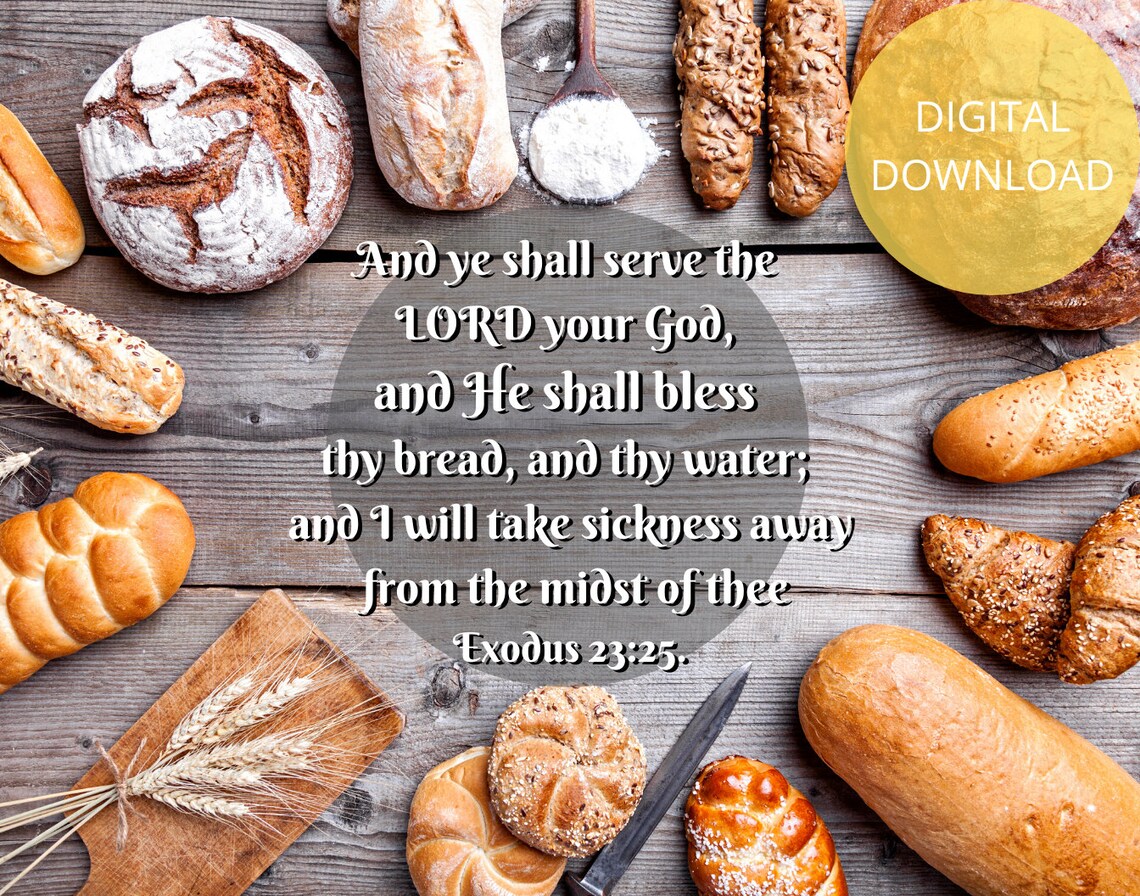 Christian Kitchen Signs | Bread Wall Art | Exodus 23 | Christian Dining ...