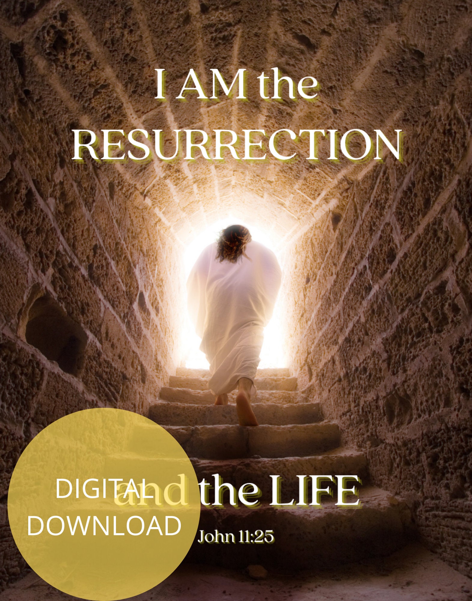 I Am the Resurrection and the Life John 11 25 Jesus Print Download ...
