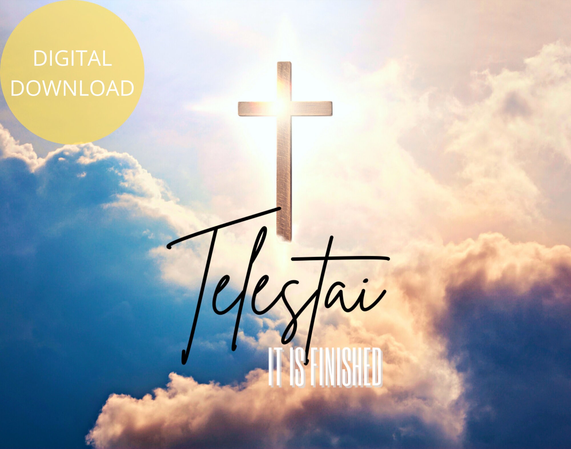 Telestai Cross Printable Sign: Gospel Art, Christian Decor (digital File) - Etsy