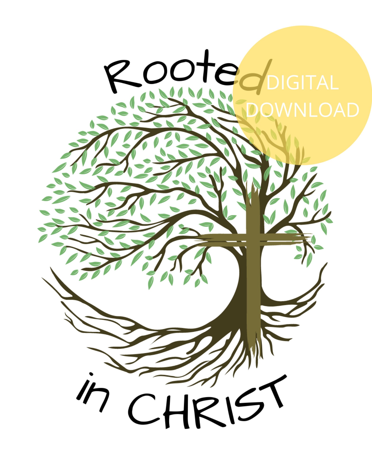 Rooted in Christ | Rooted in Him | Ephesians 3 17 | Cross Print ...