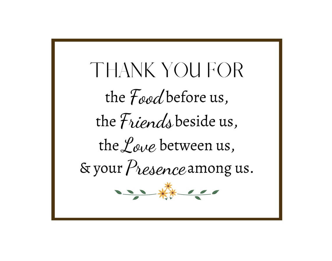 Kitchen Prayer Sign | Bless the Food Before Us | Christian Kitchen Wall ...