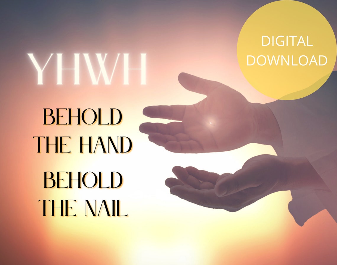 YHWH Sign | Jesus Art | Hand of Jesus | Jesus is God | Yahweh Wall Art ...