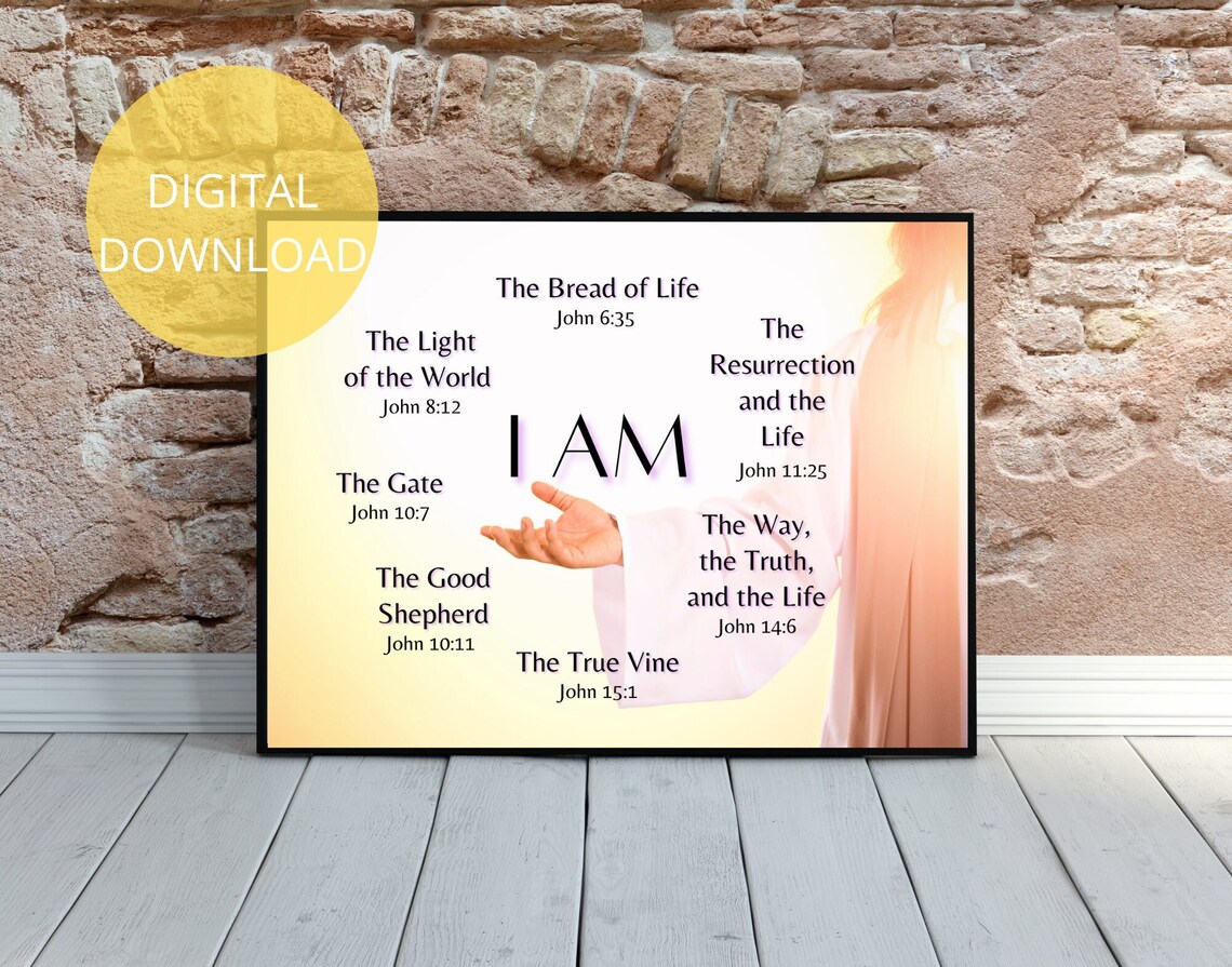 Jesus Christ 'I AM' Statements Print: Christian Wall Art (digital ...