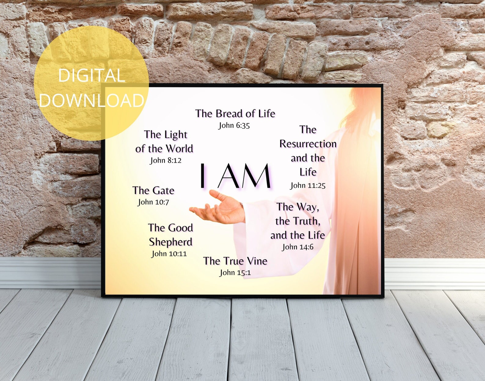 Jesus Christ 'I AM' Statements Print: Christian Wall Art (digital ...