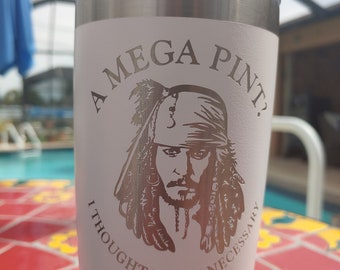 Johnny Depp Captain Jack Sparrow - A MEGA PINT - Black 20oz Tumbler - Etsy