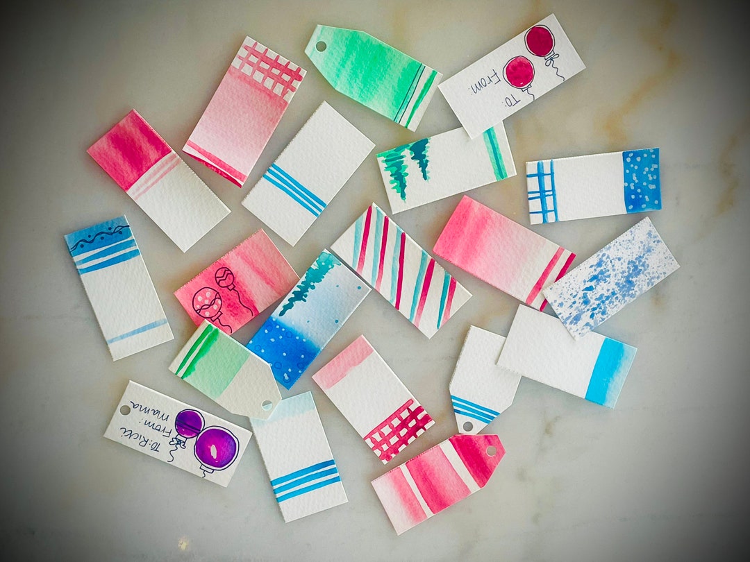 Painted Name Tags Set of 50 Choose Your Colors Gift Tags Name Tags - Etsy