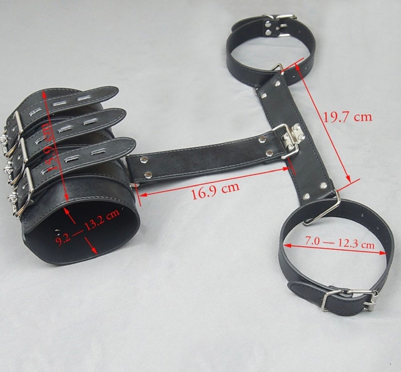 Leather Bondage Handcuffs Bdsm Armbinder Restraint Arms Etsy Uk