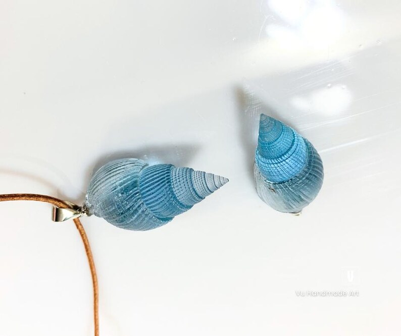 Translucent Blue Resin Seashell: Beach Jewelry Making Supplies - Etsy