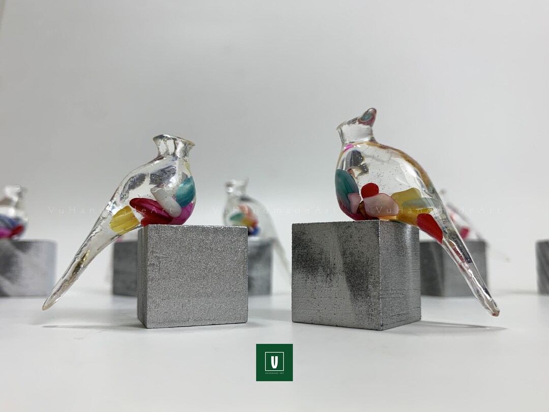 Unique Crystal Birds With Multicolored Stone | Fairy Garden Miniature ...