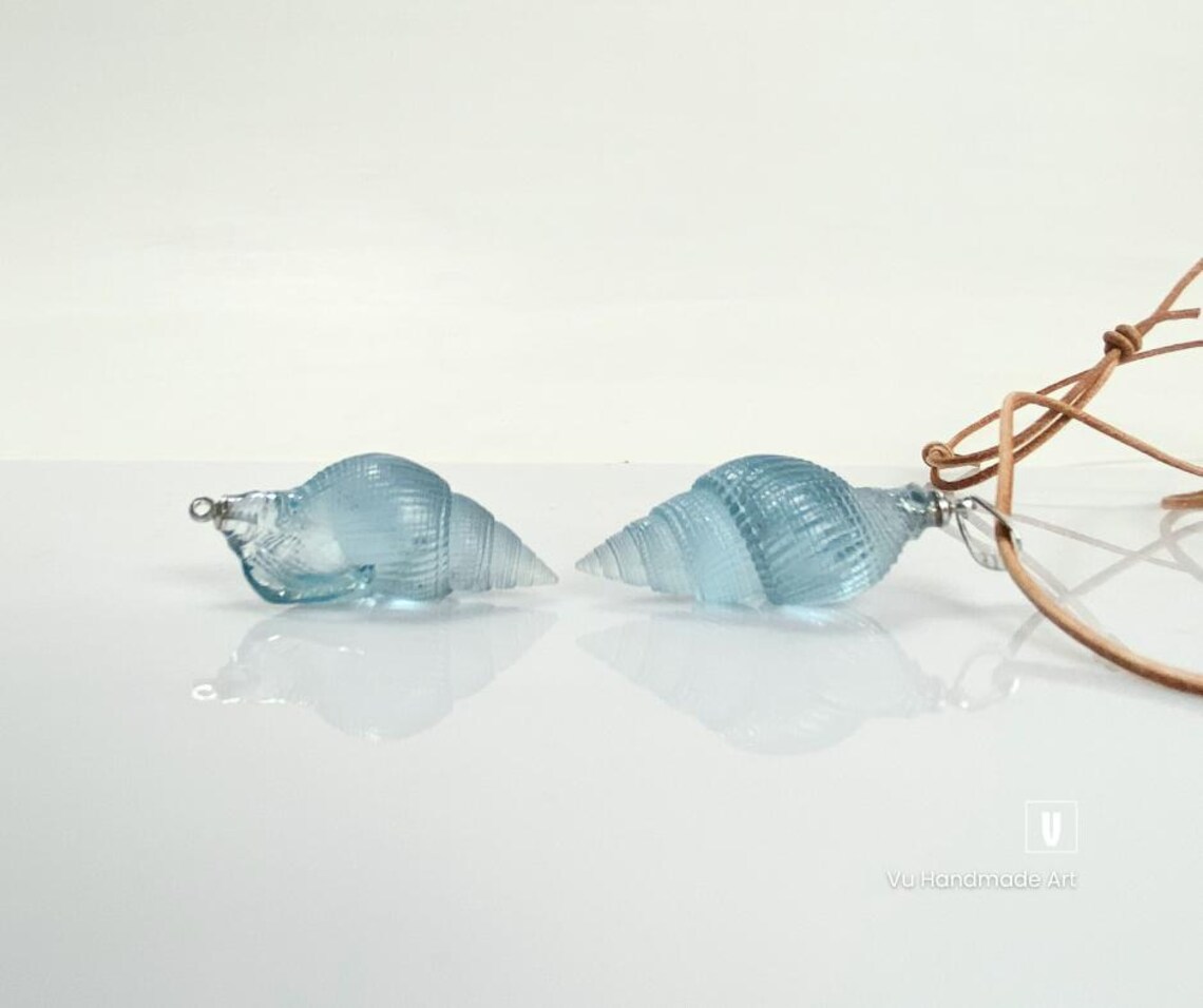 Translucent Blue Resin Seashell: Beach Jewelry Making Supplies - Etsy