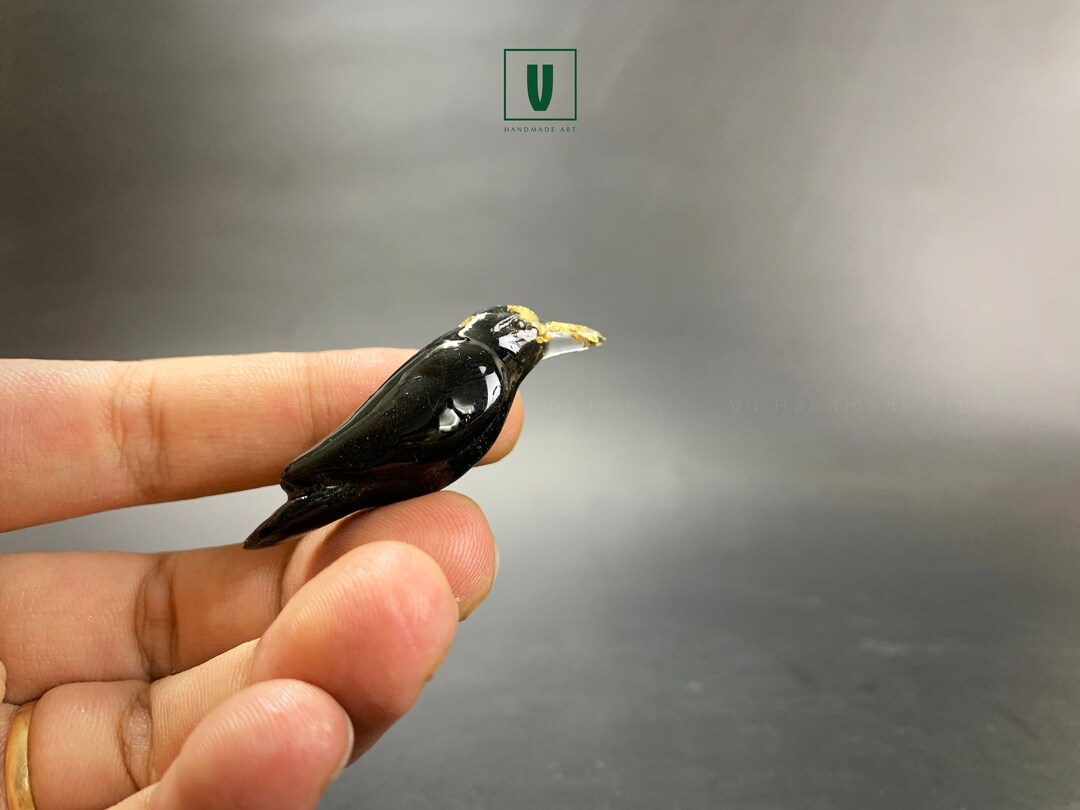 Elegant Miniature Crystal Raven Figurine | Handcrafted Crow Totem Small ...