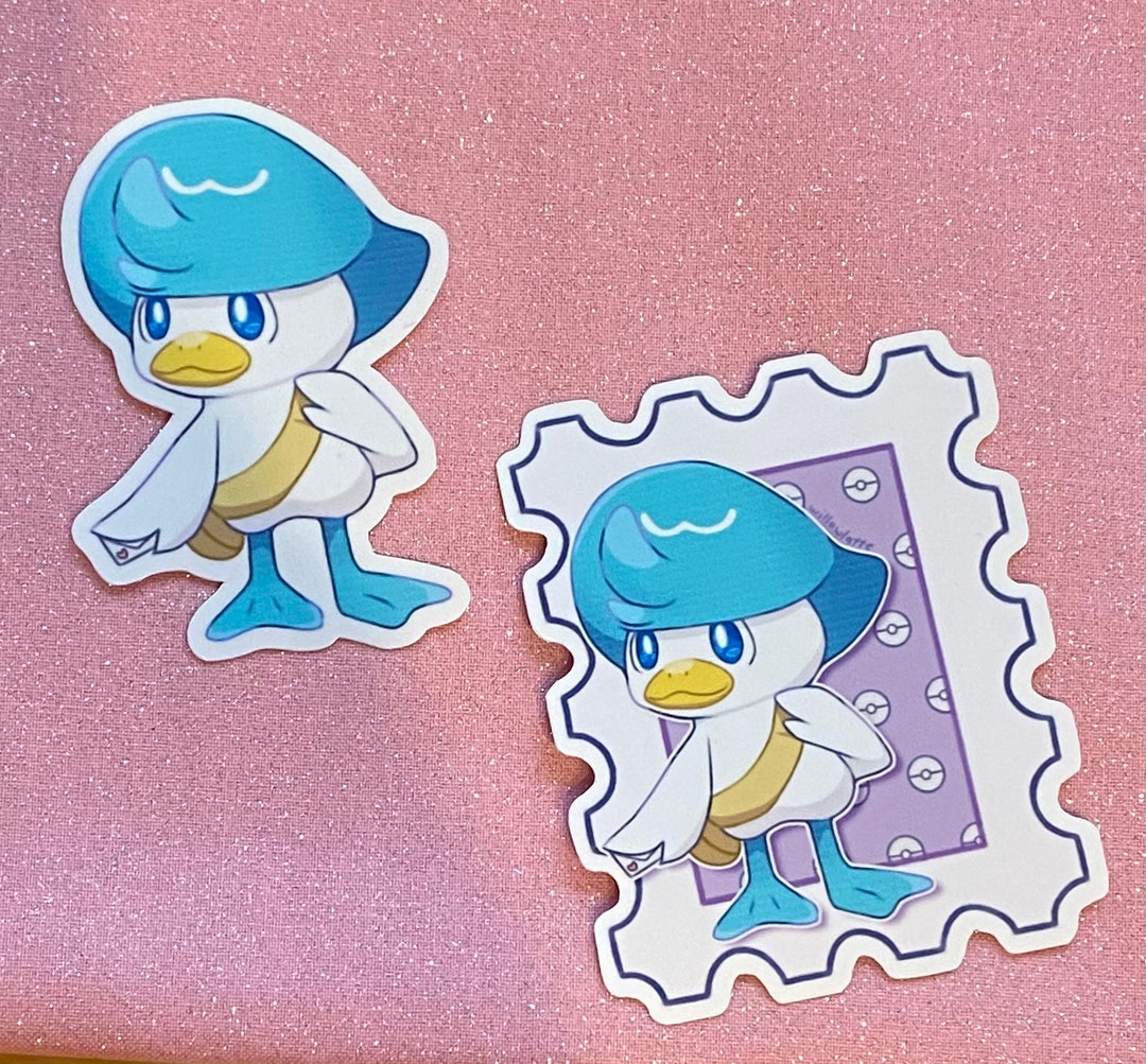 Pokémon Scarlet Violet Quaxly Water Starter Glossy Vinyl Sticker Duck ...