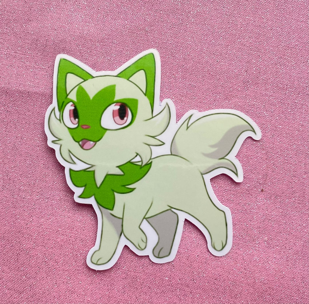 Pokemon Violet Scarlet Sprigatito Grass Starter Glossy Vinyl Sticker ...