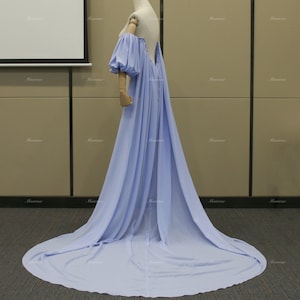 Custom Chiffon Black Wedding Cape With Puff Sleeves Bicep Cape Gorgeous ...