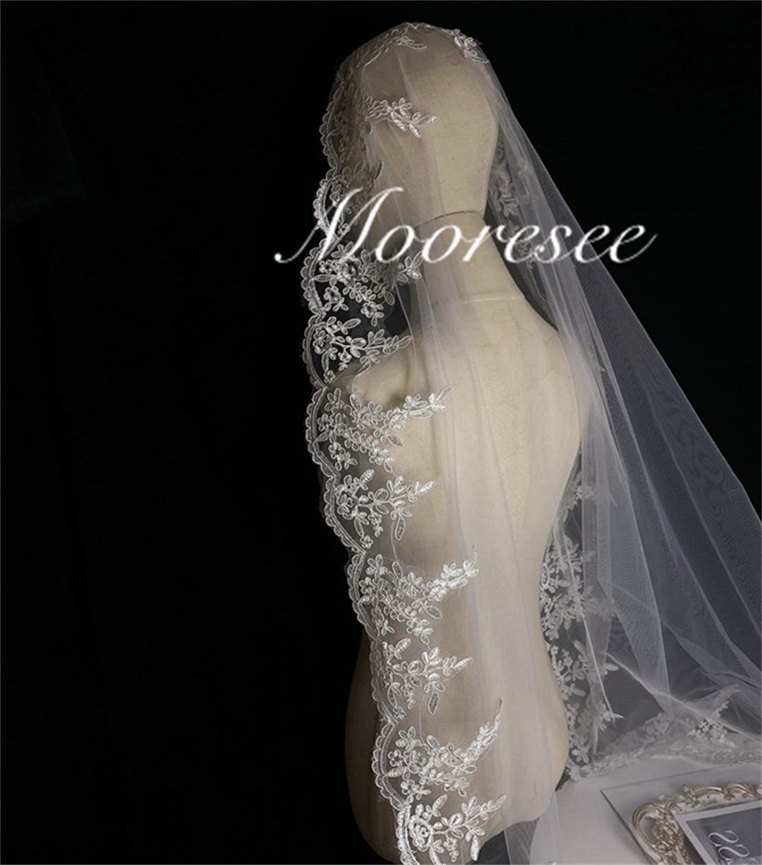 Elegant Simple Lace Face Cover Short Veil Mantilla Wedding - Etsy