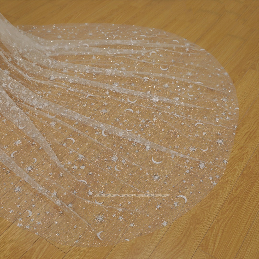 New Shiny Moon Star White Wedding Veil for Bride Dreamy Luxury Wedding ...