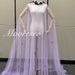 Black Flower Lace Lilac Tulle Hooded Veil Violet Cape Vintage Wedding ...