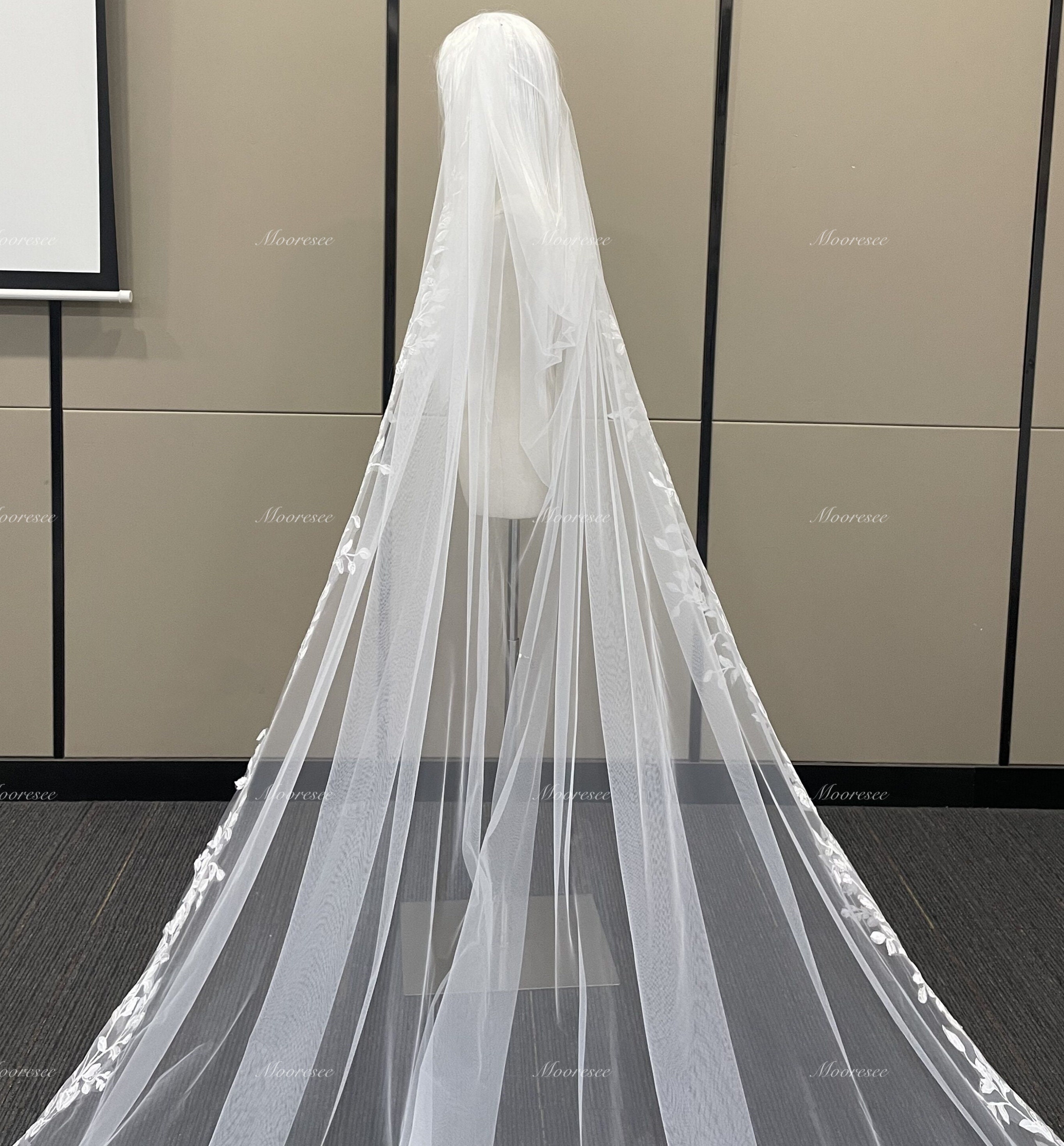 Vintage Leaf Lace Trim Drape Veil Bride Boho Drape Veil With Small Comb ...