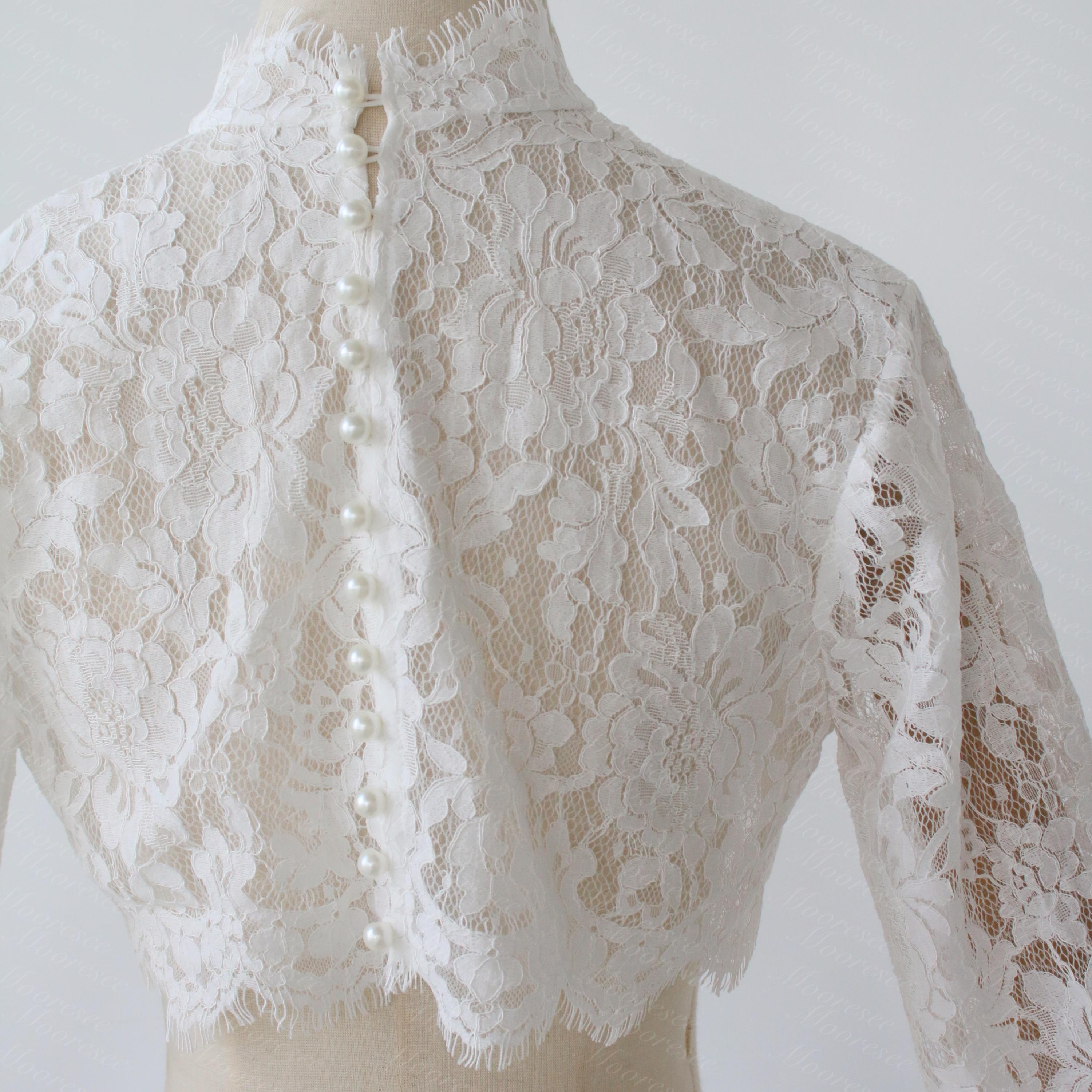 Elegant Lace Wedding Boleros Long Sleeves Lace Bolero Bridal Bolero ...