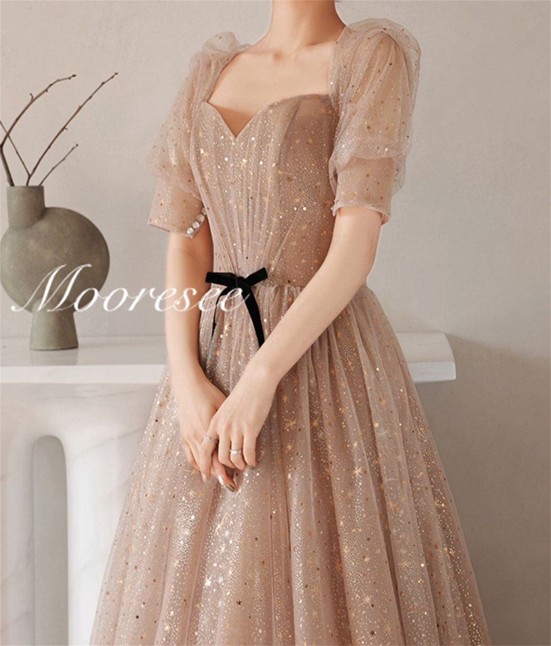 Star Sequins Shiny Prom Dress Dreamy Gown Girls Party Dress Elegant ...