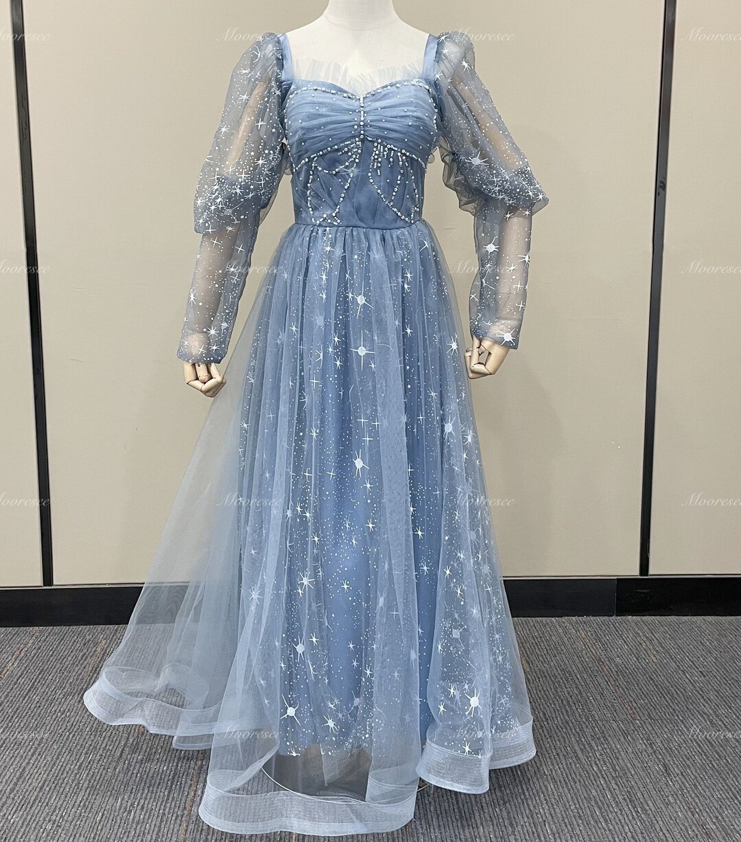 Dreamy Bridal Dress Fairy Stars Blue Dress Aline Girls Party Dress ...