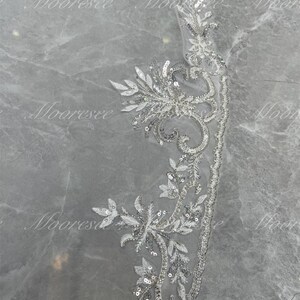 Luxury Silver Sequins Heavy Beaded Ivory Wedding Veil With Comb ...