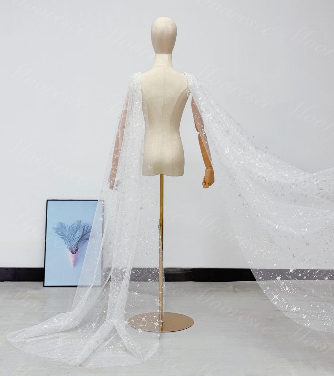 Stunning Sparkle Stars Tulle Cape Detachable Shoulder Cape 2pcs Wings ...