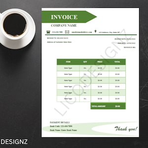 Invoice Template - Etsy