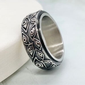 Fidget Ring Eye Anxiety Ring Spinner Silver Gold Black Spinner Ring for ...