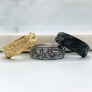 Fidget Ring Eye Anxiety Ring Spinner Silver Gold Black Spinner Ring for ...